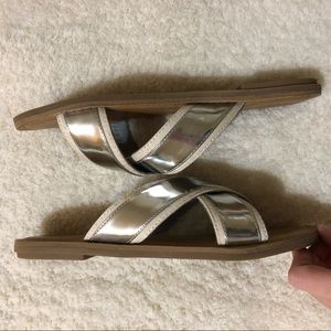 Toms | Shoes | Toms Silver Sandals | Poshmark